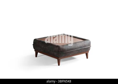 pouf chair , modern coffee table isolated on white background Stock ...