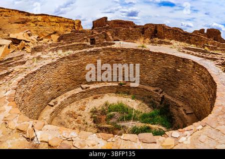 Kiva; ceremonial structure; Pueblo Bonito; Chaco Culture National ...