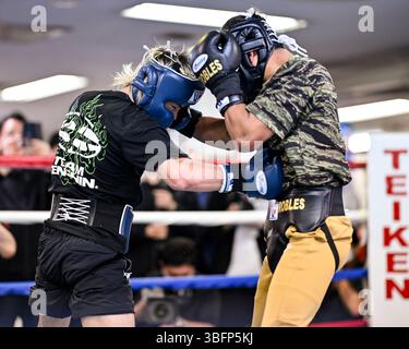 Tenshin Nasukawa of Japan and Erik Robles Ayala of Mexico during a ...