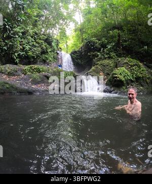 Locals at Mbopo waterfall, New Georgia, Solomon Islands, No MR Stock ...