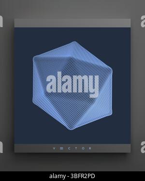 Crystal consisting of small particles. Object with dots. Molecular grid ...