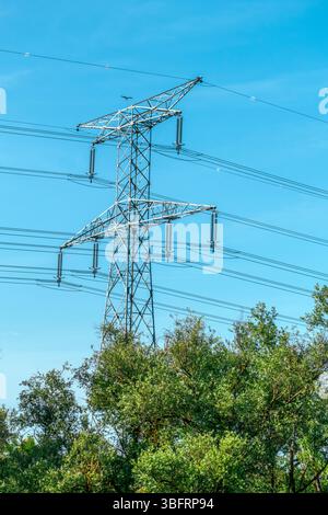 Electricity pylon and nature, real life photo Stock Photo - Alamy