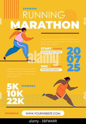 Abstract runners figures. Colorful illustration of group of people, men ...