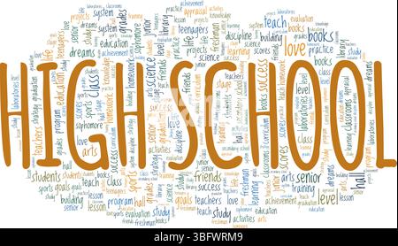 High School word cloud conceptual design isolated on white background ...