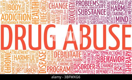 Drug Abuse word cloud conceptual design isolated on white background ...