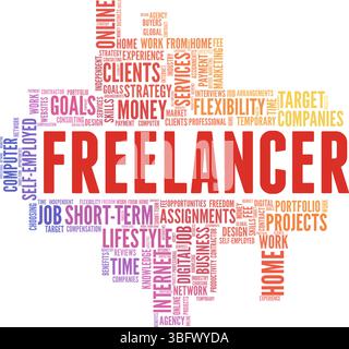 Freelancer word cloud concept. Vector illustration Stock Vector Image ...