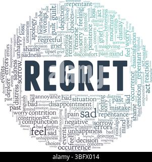 Regret word cloud conceptual design isolated on white background Stock ...