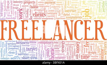 Freelancer word cloud concept. Vector illustration Stock Vector Image ...