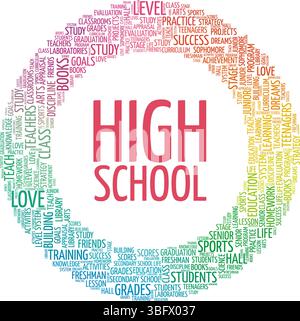 High School word cloud conceptual design isolated on white background ...