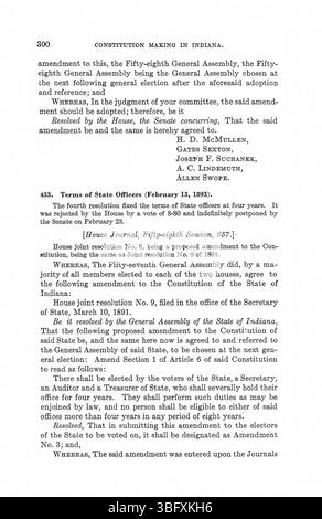 This page of *Constitution Making in Indiana* (Vol. 3) presents the ...