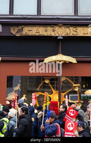 Protesters rally outside Harrods department store in London as Harrods ...