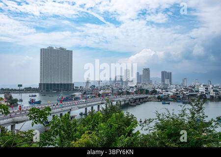 View of Nha Trang, Xom-Bong Bridge, Vietnam, Southeast Asia Stock Photo ...