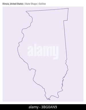 Simple map of Illinois state of United States and location on USA map ...