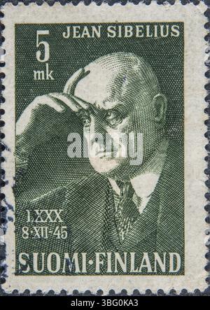 JEAN SIBELIUS (1865-1957) Finnish composer at his Jarvenpaa home in ...