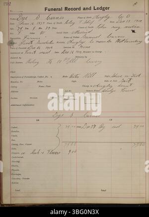 The Funeral Record and Ledger from 1911-1915 offers detailed death ...