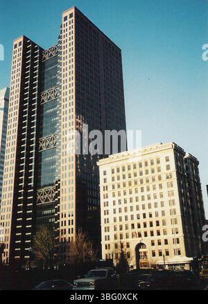 This photograph shows the Huntington Center in Columbus at night, with ...