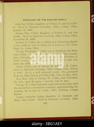 Abraham Crider's 'Genealogy of the Garling Family' (1910) provides a ...