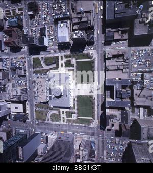 An aerial view from 1979 of Downtown Columbus, including Franklinton on ...