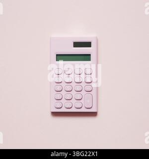 Pink digital calculator on pink background Stock Photo - Alamy