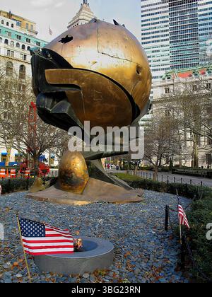 Ground Zero in 2003 reveals the aftermath of 9/11—rubble, cranes, and ...