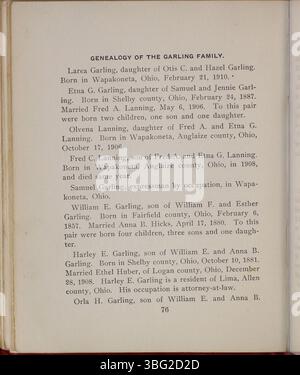 This page from Abraham Crider's 1910 book, 'Genealogy of the Garling ...