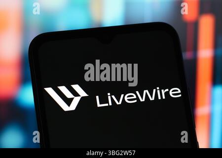 In this photo illustration, the LiveWire Group (Live Wire) logo is seen ...