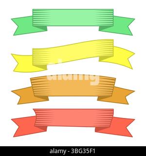 Set of four multicolor ribbons and banners for web design. Great design ...