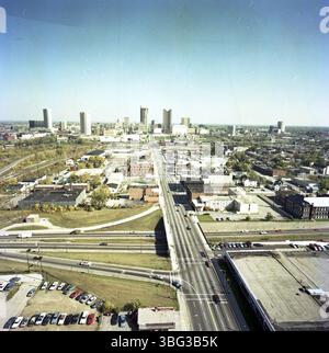 This 1985 aerial image of downtown Columbus highlights the Franklinton ...