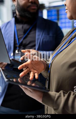 Inspectors team coordinate review in a renewable energy power plant, emphasizing collaboration ...