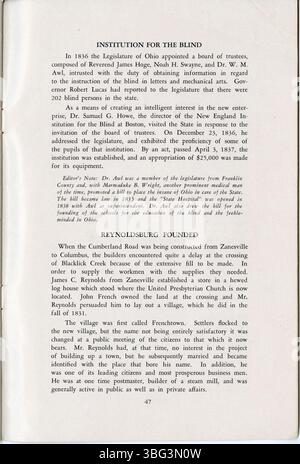 This pamphlet, published by the Franklin County Historical Society in ...