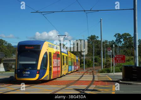 G Link tram entering Parkwood Tram Station, Parkwood Tram Station, Gold ...