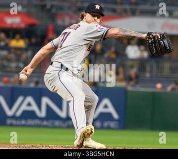 Houston Astros pitcher Josh Hader reacts after giving up a home run to ...