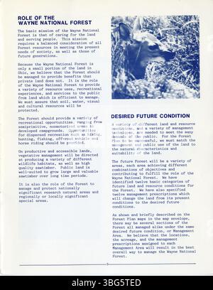 The Wayne National Forest Forest Plan (1987) outlines management ...