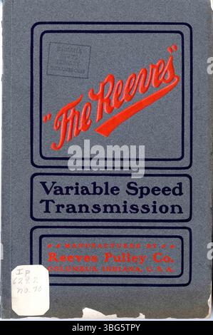 This 1900 catalog for the Reeves variable speed transmission outlines ...