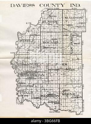 This 1927 plat atlas of Daviess County, Indiana, includes a detailed ...