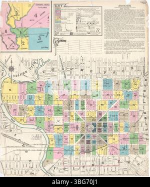 The key map for the Indianapolis Sanborn maps of 1915 provides an ...