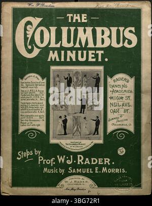 The 1905 'Columbus Minuet' sheet music includes a cover featuring five ...
