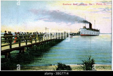 The Eastland Boat Landing at Cedar Point, Ohio, is depicted in this ...