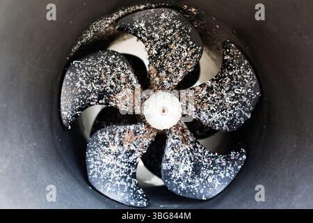 Bow thruster. Propellers on a motor yacht close-up Stock Photo - Alamy