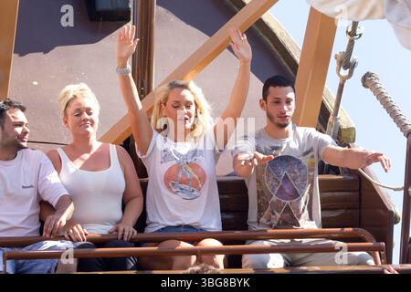 Josie Gibson and her fiance Luke Sanwo at Drayton Manor Park in ...