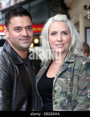 Claire Richards with her husband Reece at the press night for ...