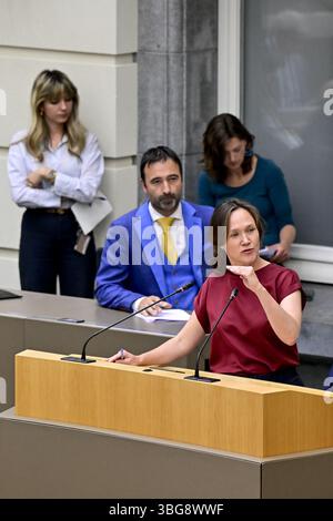 Vooruit's Hannelore Goeman pictured during a plenary session of the ...