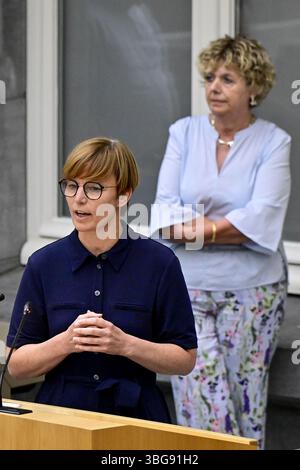 Brussels, Belgium. 04th June, 2025. PVDA's Line De Witte pictured ...