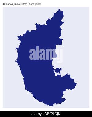 Karnataka, India. Simple vector map. State shape. Outline style. Border ...