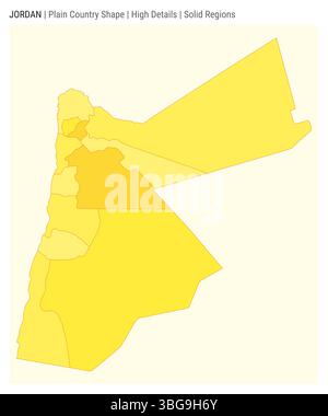 Map of Jordan with regions. Just a simple country border map with ...