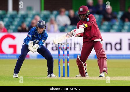West Indies' Aaliyah Alleyne (right) celebrates taking the wicket of ...