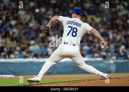 Los Angeles Dodgers pitcher Ben Casparius (78) throws during a MLB game ...