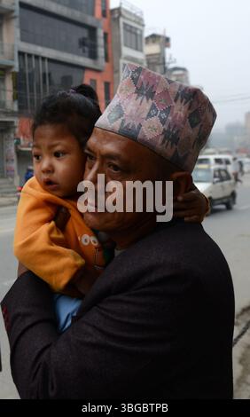Father and child in Kathmandu Nepal Stock Photo - Alamy