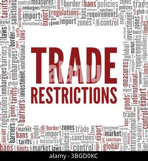Trade Restrictions word cloud conceptual design isolated on white ...