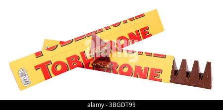 Toblerone triangular Swiss milk chocolate bars with honey and almond ...
